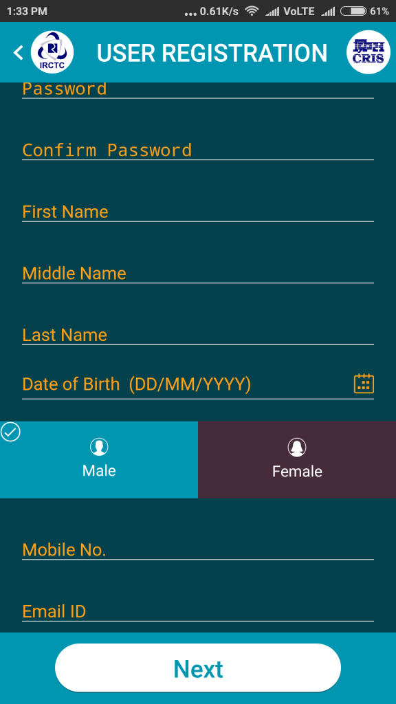 IRCTC: Create New Account | Registration and Signup Process