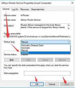 AllJoyn Router Service | How to Disable Alloyn Router Service?